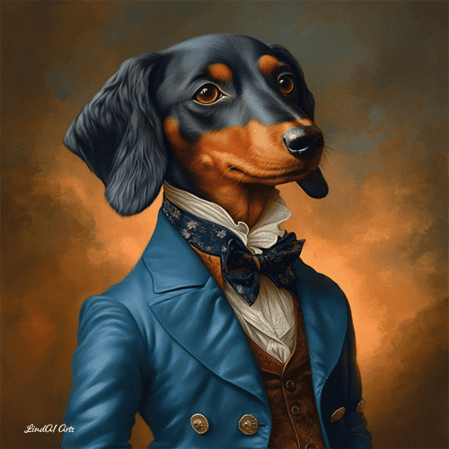 Bridgerton Teckel Mini canvasdoek 20 x 20 cm - Jolly Wrinkles