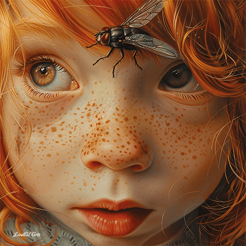 Kinderwenskaart Little Girl with Fly - Jolly Wrinkles