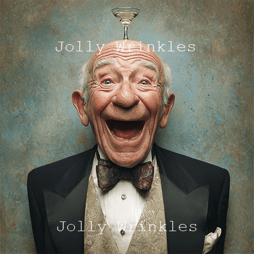 Jolly Wrinkles Wenskaart - Man with drink on his head - Jolly Wrinkles